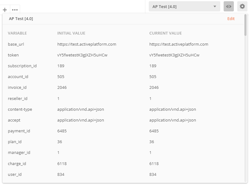 Коллекция Postman для API ActivePlatform — ActivePlatform. Reseller API Reference Guide