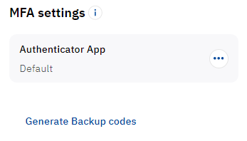 MFA settings — ActivePlatform. Customer Control Panel