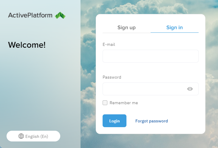 Log in to the Customer Control Panel — ActivePlatform. Customer Control Panel