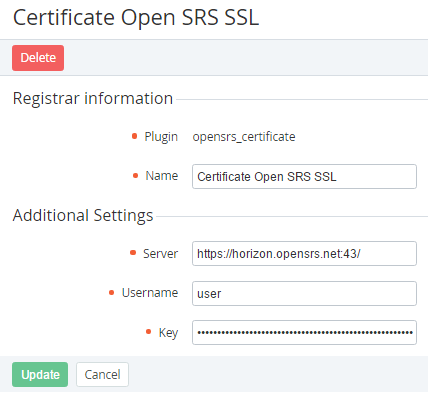 Viewing and updating Certificate Vendor's details — ActivePlatform. Operator Control Panel