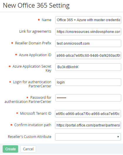 Office 365 Settings — ActivePlatform. Operator Control Panel