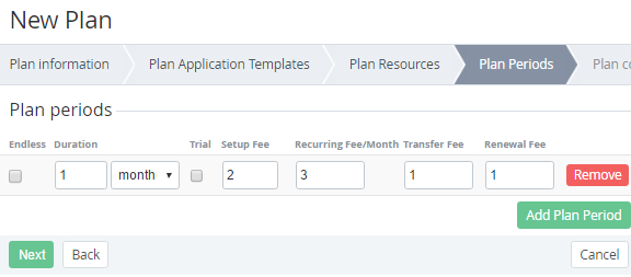 Plan Periods by Microsoft CSP program — ActivePlatform. Operator Control Panel