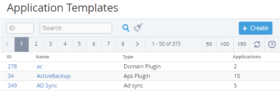Viewing the List of Application Templates — ActivePlatform. Operator ...