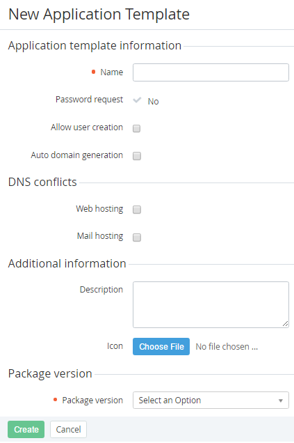 Creating an Application Template — ActivePlatform. Operator Control Panel