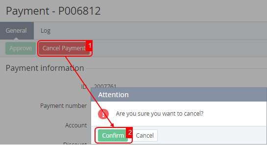 Cancelling a Payment — ActivePlatform. Operator Control Panel