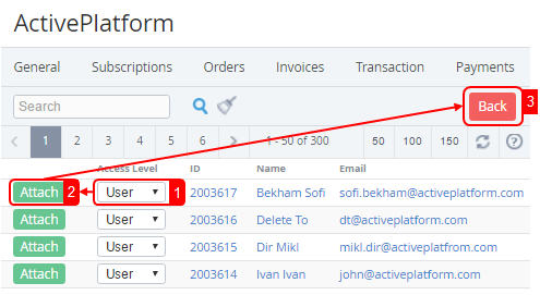 Attaching a User — ActivePlatform. Operator Control Panel