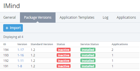 Viewing package's details — ActivePlatform. Operator Control Panel
