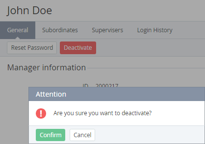Deactivating a manager — ActivePlatform. Operator Control Panel